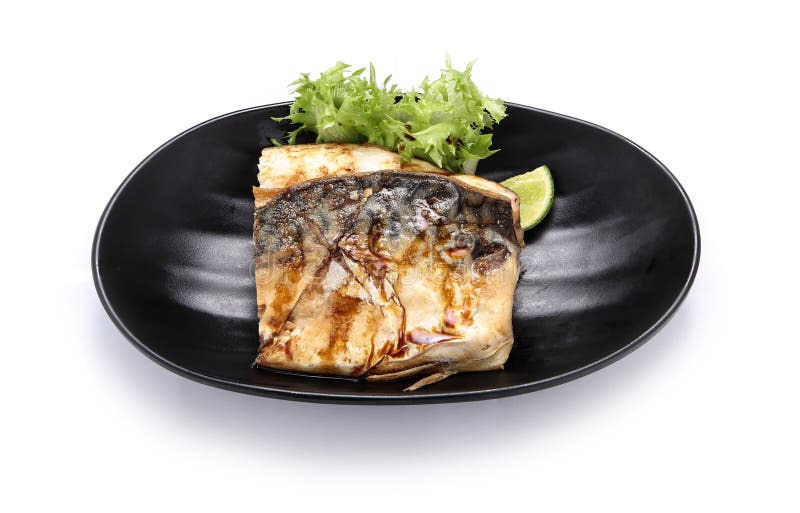 Grilled Saba Fish with Sauce Stock Photo - Image of shioyaki, japan ...