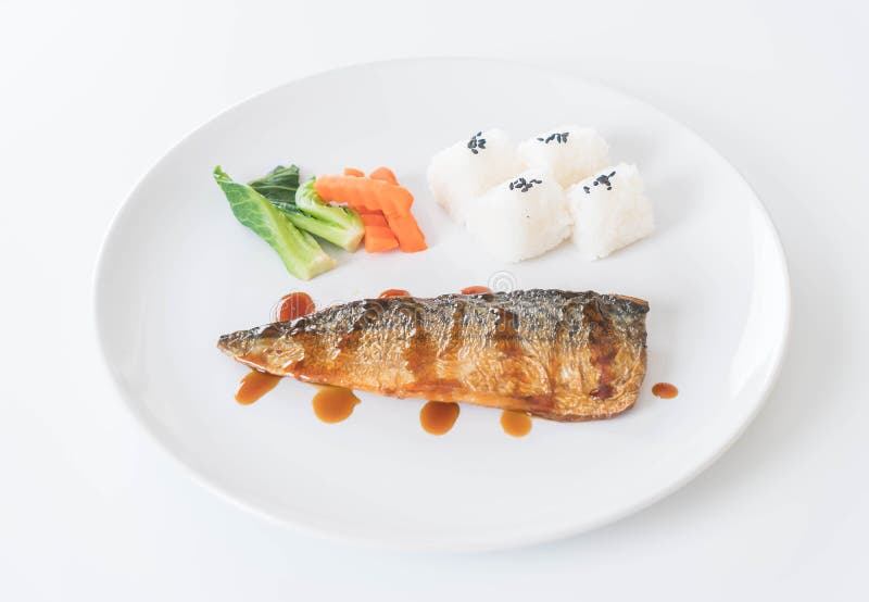 Grilled Saba fish sauce stock image. Image of diet, teriyaki - 90850415