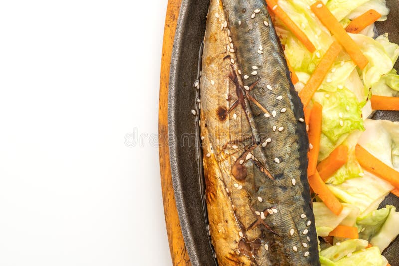 Grilled Saba Fish Steak with Teriyaki Sauce Stock Photo - Image of ...