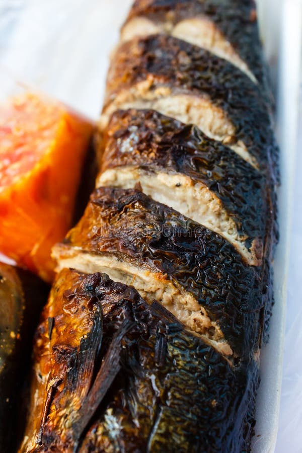Grilled Saba Fish with Sweet Sauce. Stock Photo - Image of delicious ...