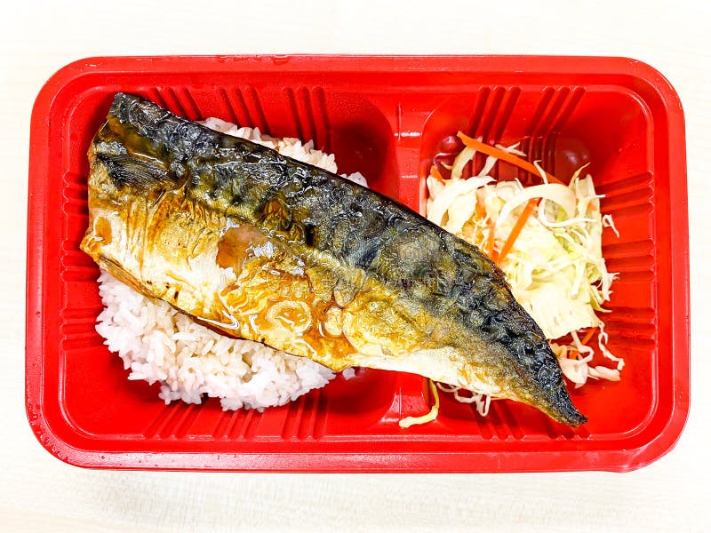 Grilled Saba Fish with Teriyaki Sauce on Rice Stock Image - Image of ...