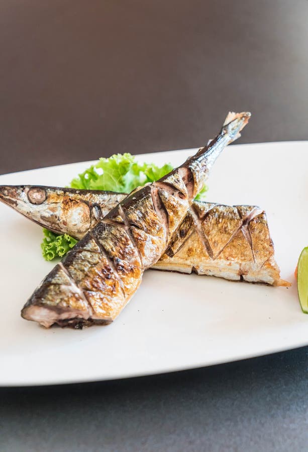 Grilled saba steak stock image. Image of grill, grilled - 98174877