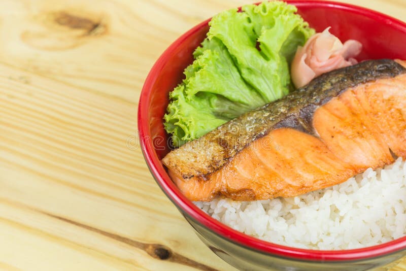 Grilled Salmon Don and Sauce Stock Image - Image of dinner, fresh ...