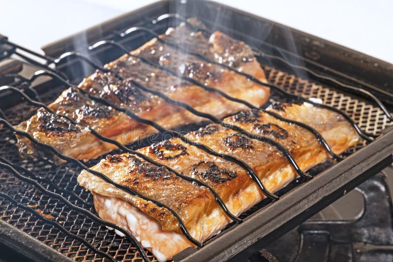 Grilled salmon fish stock image. Image of fillet, dining - 325591817