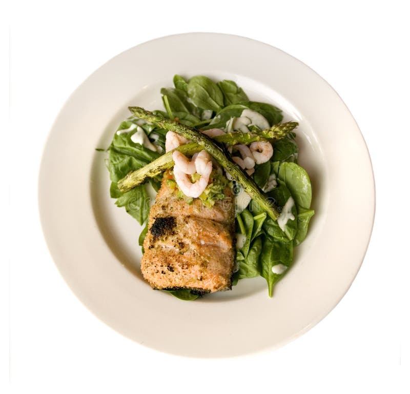 Grilled salmon plate stock image. Image of isolated, restaurant - 247467
