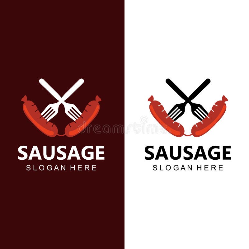Grilled Sausage Vector Design Retro Cool Food Logo Stock Vector ...