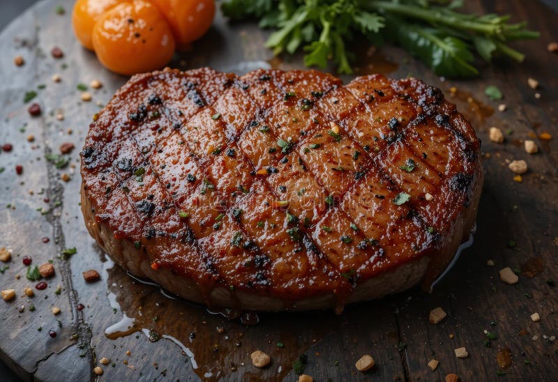 Grilled Scotch Fillet Beef Steak. Stock Photo - Image of entrecote ...