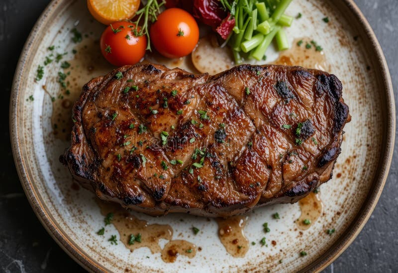 Grilled Scotch Fillet Beef Steak on Plate. Stock Photo - Image of ...