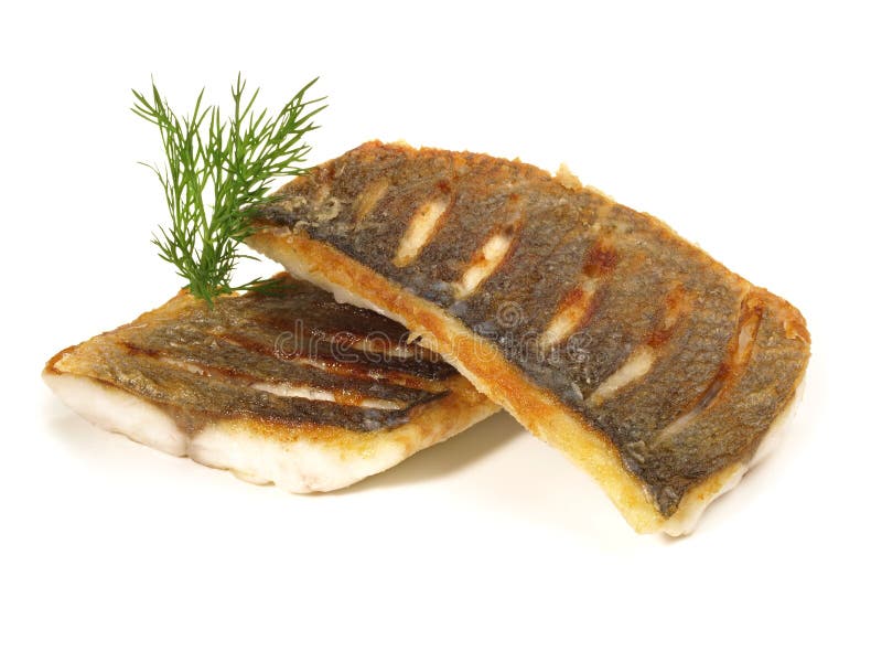 Grilled Sea Wolf - Fish Fillet Stock Photo - Image of grilled, dinner ...