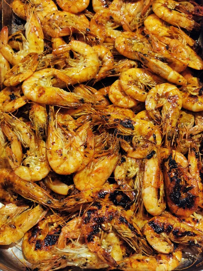 Grilled shrimp background stock photo. Image of plate - 299392846