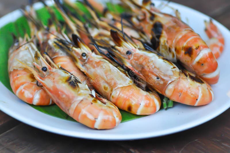 Grilled Shrimp or Grilled Prawn Stock Image - Image of shrimp, seafood ...