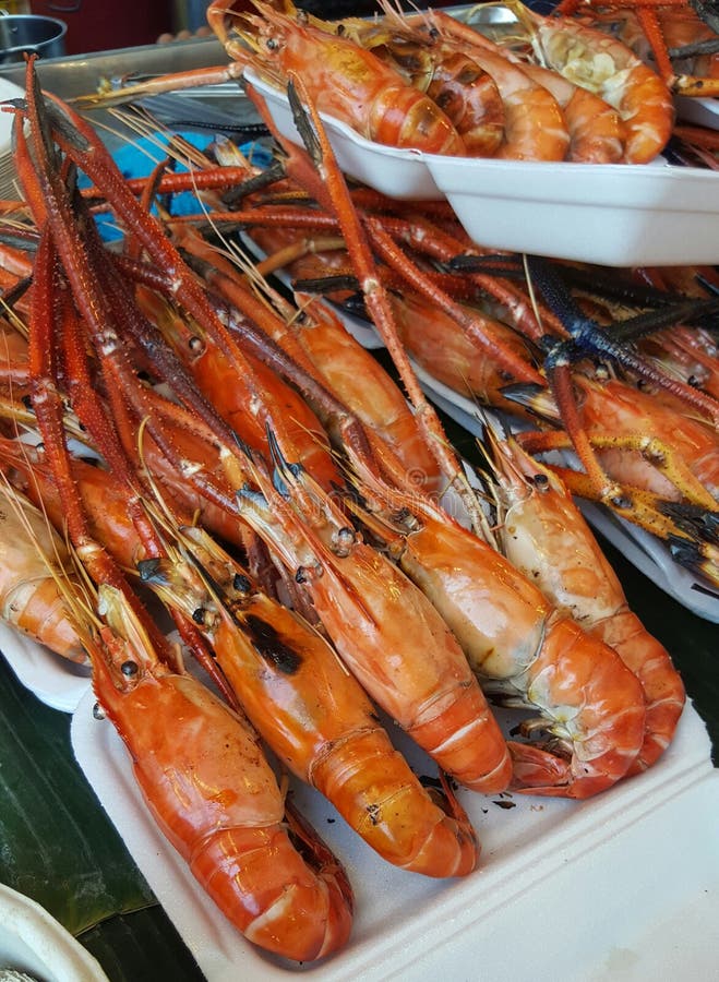 Grilled Shrimps or Prawns, Seafood Menu Stock Photo - Image of gourmet ...