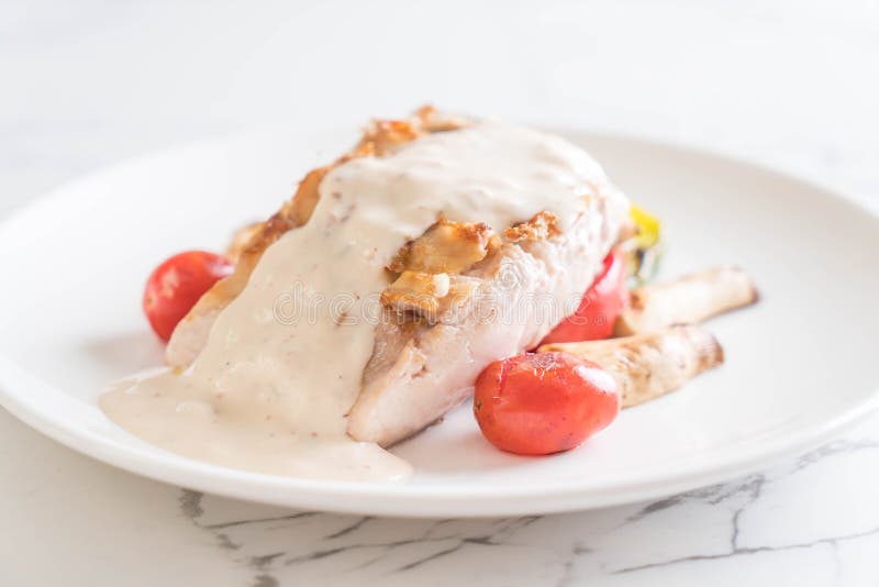 Grilled snapper fish steak stock photo. Image of isolated - 101542904