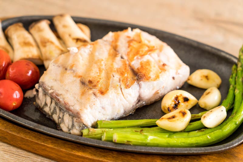Grilled snapper fish steak stock image. Image of grilled - 103292491
