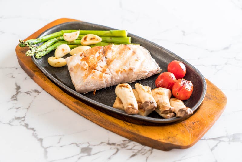 Grilled snapper fish steak stock image. Image of snapper - 104296307