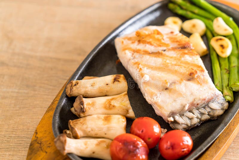 Grilled snapper fish steak stock image. Image of steak - 105434929