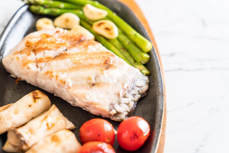 Grilled snapper fish steak stock image. Image of filet - 106574299