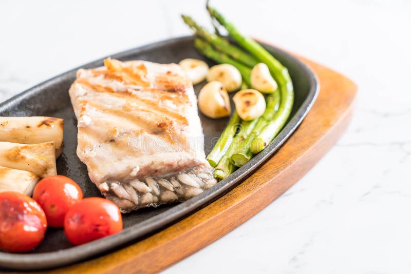 Grilled snapper fish steak stock photo. Image of filet - 103291090
