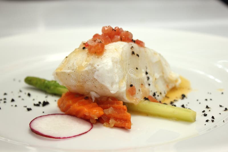 Grilled Snow Fish with White Sauce. Stock Photo - Image of fresh ...