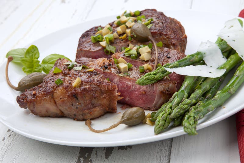Grilled Steak with Asparagus Stock Photo - Image of grill, healthy ...