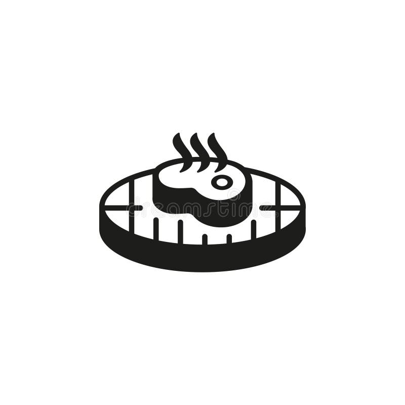 Grilled Steak Icon stock vector. Illustration of barbecue - 380255480