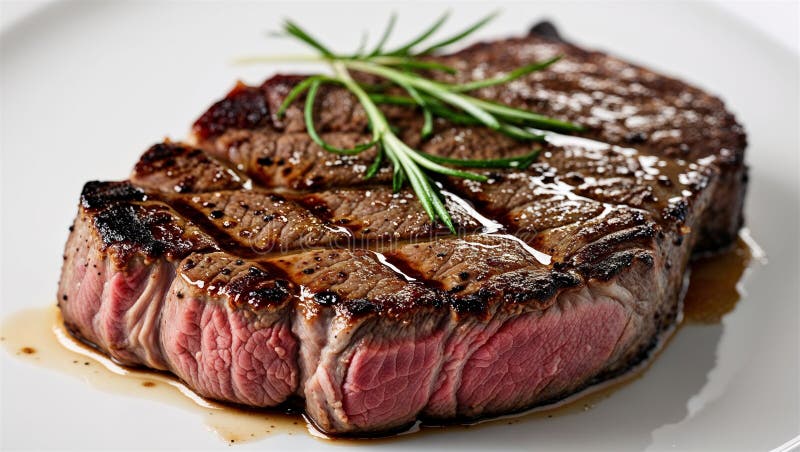 Grilled Steak with Visible Sear Marks and Juicy Surface Fully Shown on ...