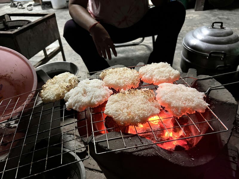 Grilled Sticky Rice Dipped in Egg Sticky Rice , Thai Local Food. Stock ...