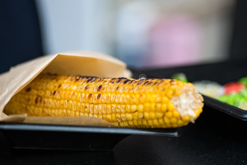 Grilled Sweet Corn Close Up Stock Image - Image of cooked, corncob ...