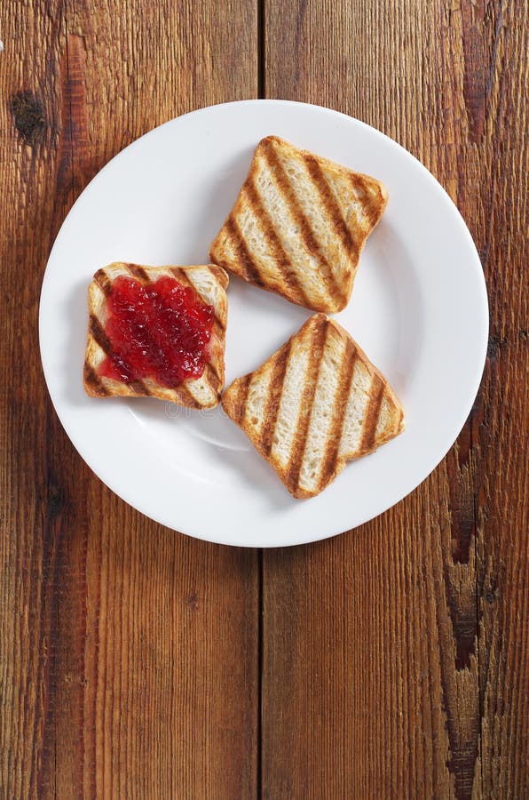 Grilled Toasted Bread with Jam Stock Photo - Image of appetizing, toast ...