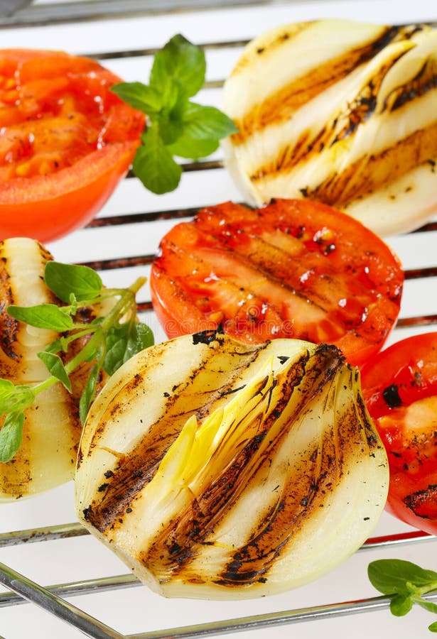 Grilled Tomatoes and Onions Stock Photo - Image of onion, food: 31248948