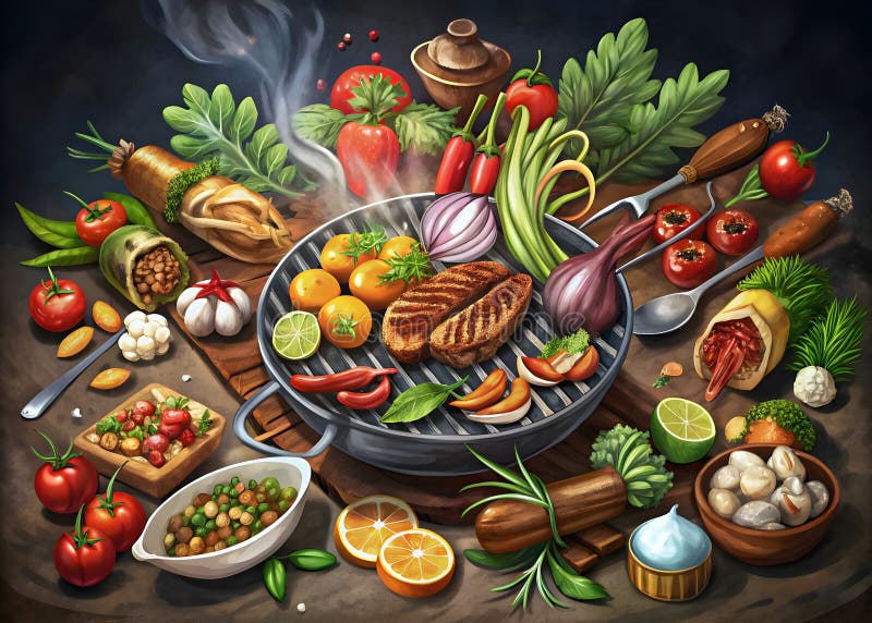 Grilled Vegetables Fresh Ingredients Culinary Art Cooking Delicious ...