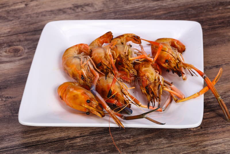 Grilled Water Prawn in the Plate Stock Image - Image of prawn, nature ...