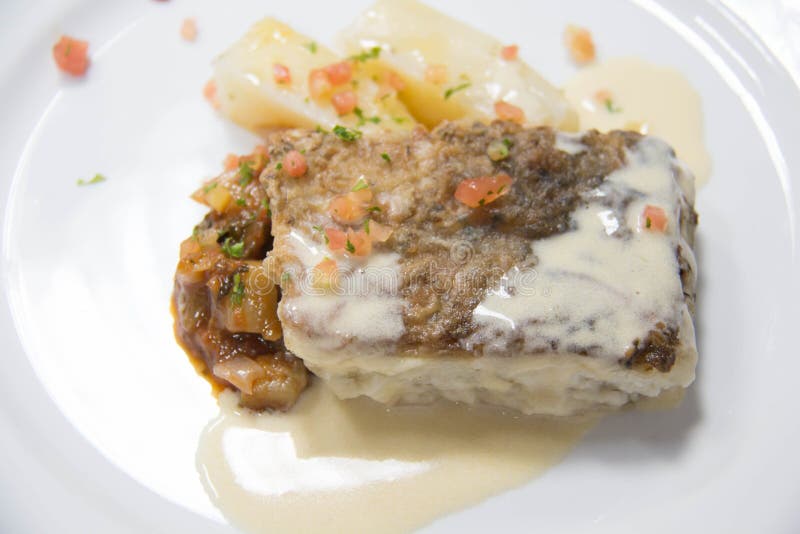 Grilled White Snapper Steak Roasted with Sauce Stock Image - Image of ...