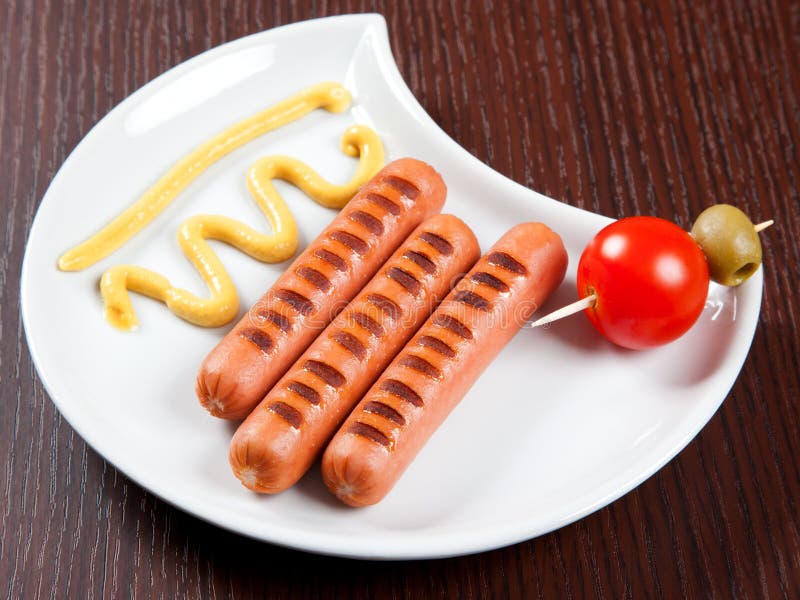 Grilled Wurstel with Mayonnaise Stock Image - Image of dish, wafrac14 ...