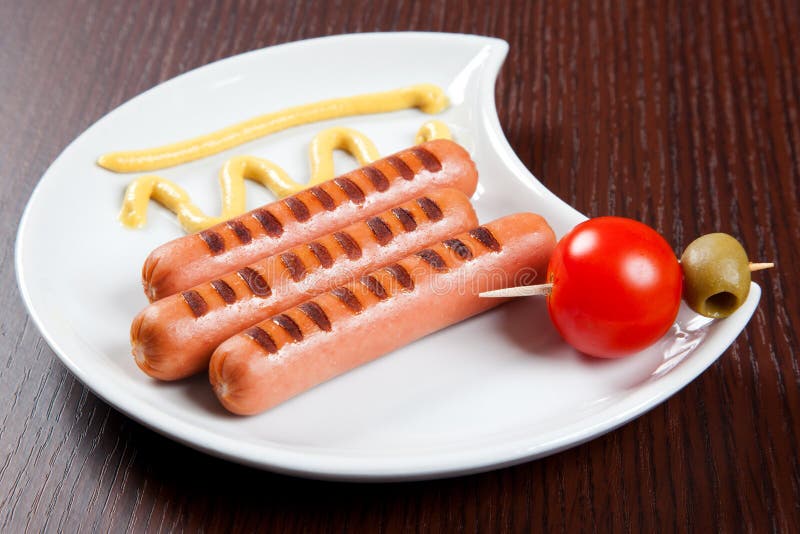 Grilled Wurstel with Mayonnaise Stock Photo - Image of wurstel, grilled ...