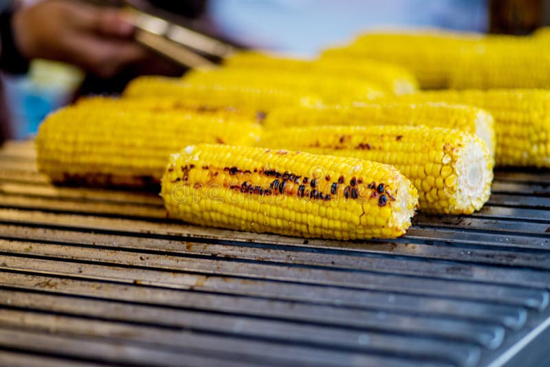 Grilled yellow corn stock photo. Image of american, barbecue - 138226116