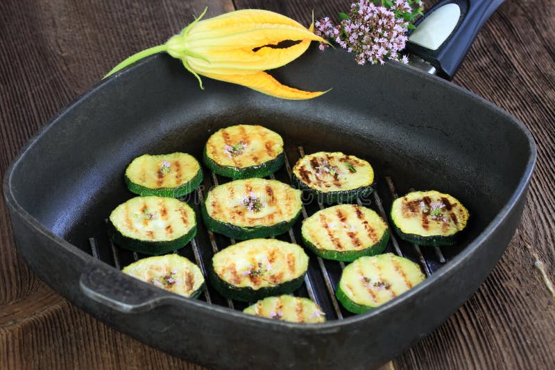 Grilled zucchini stock image. Image of flower, grilled - 43412319