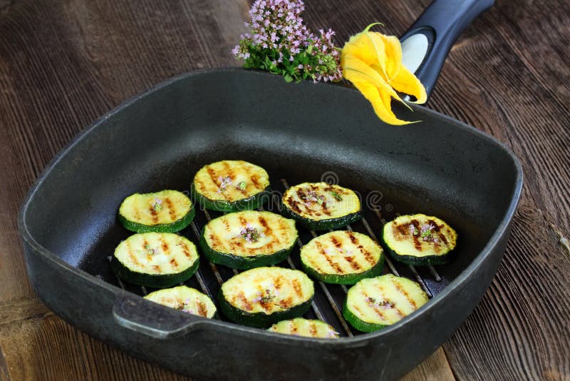 Grilled zucchini stock photo. Image of grill, blooming - 44481142