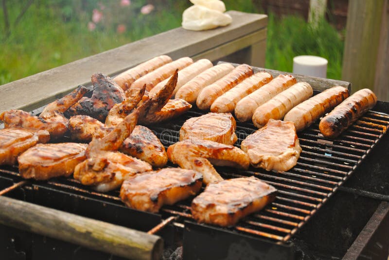 Grillfest arkivfoto. Bild av fläsk, galler, kotlett, blandade - 25010304