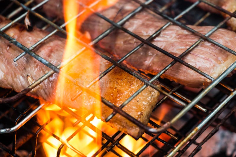 Grilling beef stock photo. Image of coal, lunch, flame - 43554508