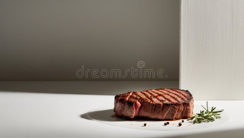Grilling and Cooking Meat or Beef Steak Medium Rare. Stock Photo ...