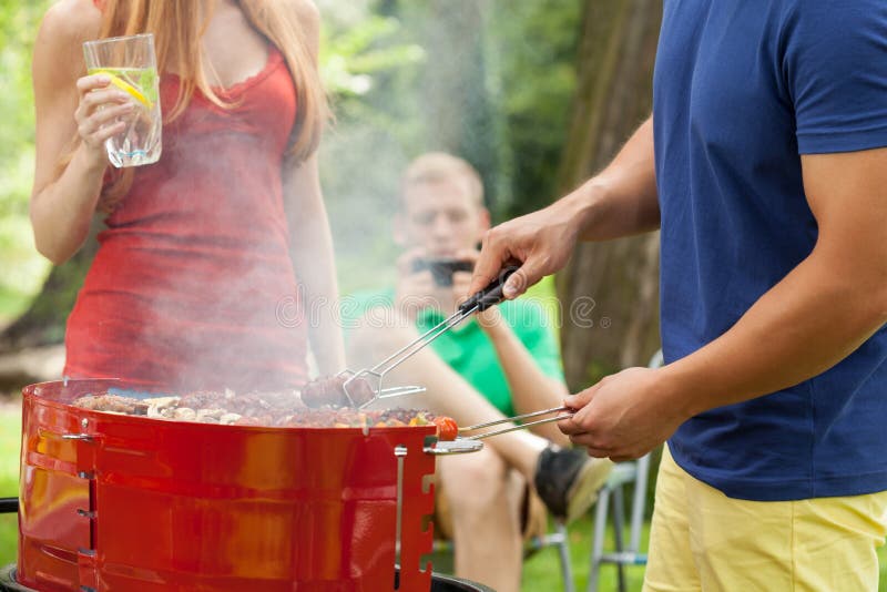 Grilling man stock photo. Image of barbeque, cook, meat - 53021320