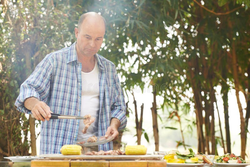 Grilling man stock image. Image of leisure, weekend, culinary - 89522385