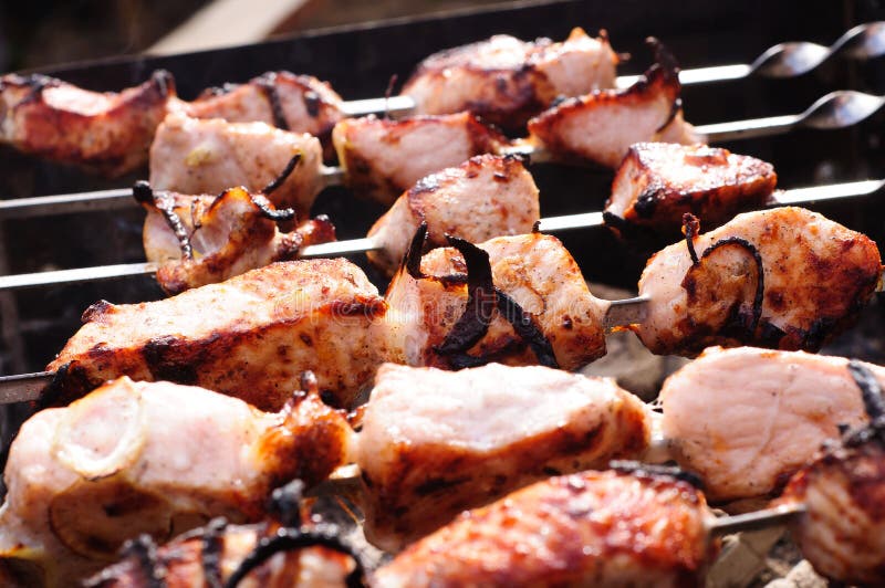 Grilling meat. stock image. Image of meat, appetizing - 24677693