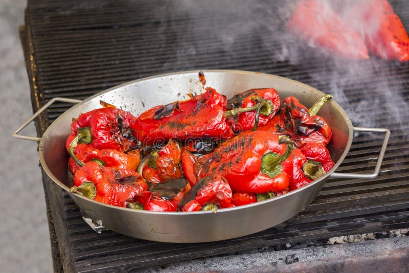 Grilling red peppers stock photo. Image of fresh, gourmet - 58578724