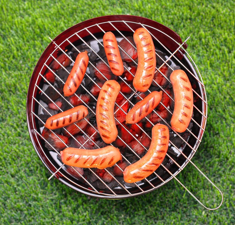 Grilled sausages stock photo. Image of barbecued, barbecue - 8813260