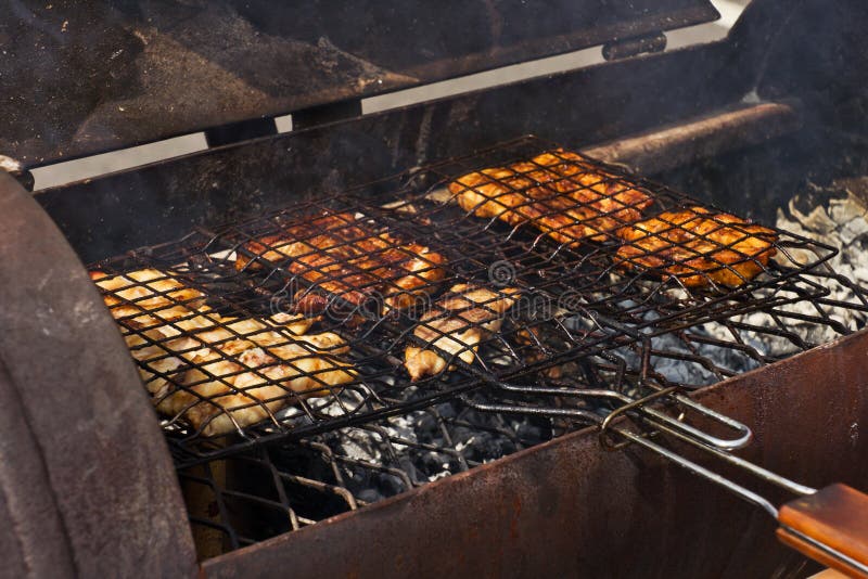 Tench fish on the grill stock image. Image of onion, dish - 20526761