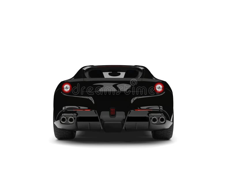 Grim Black Modern Sports Concept Car - Back View Stock Illustration ...
