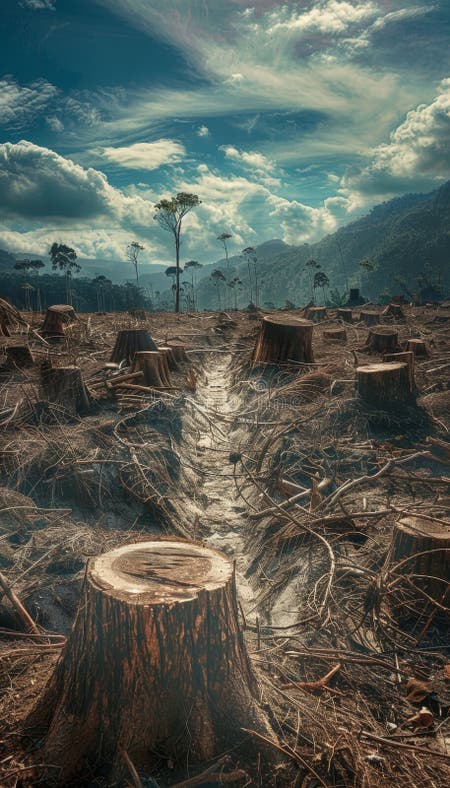 A Grim Depiction of Deforestation and Desertification Highlighting ...