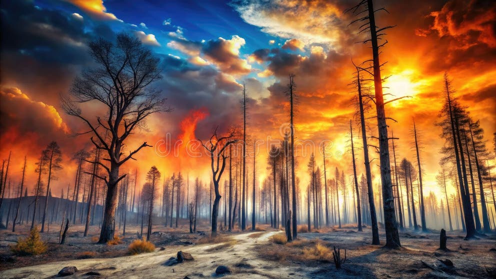 A Grim Landscape the Devastating Aftermath of a Wildfire and the Impact ...